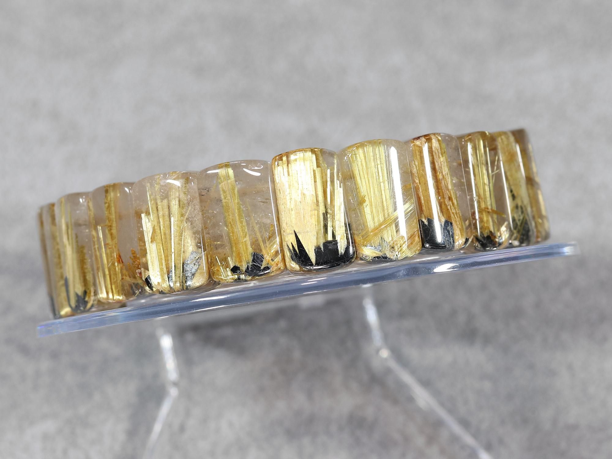 太陽放射タイチンルチルクォーツ 幅15.5mm~16mmプレート 太陽放射タイチンルチルクォーツ 幅15.5mm~16mmプレート