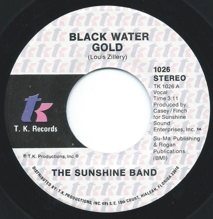 THE SUNSHINE BAND / BLACK WATER GOLD (7") - HIP TANK RECORDS