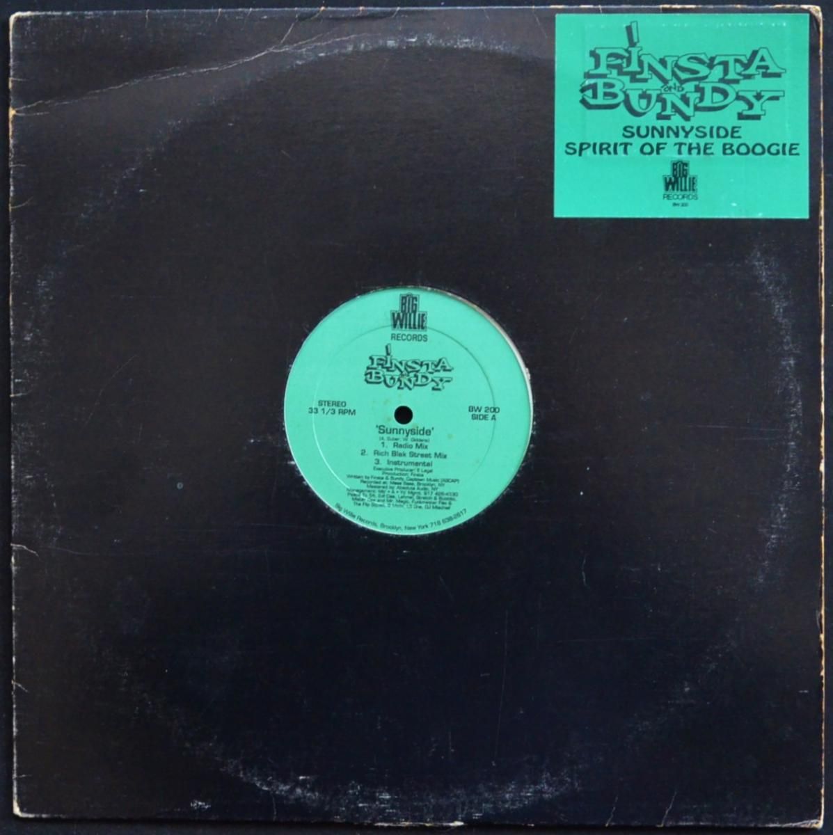 FINSTA AND BUNDY / SUNNYSIDE / SPIRIT OF THE BOOGIE (12") - HIP TANK RECORDS