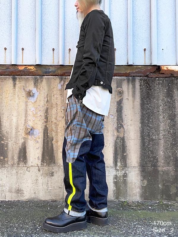 SIVA - TARTAN-CHECK LOWER-LEG DENIM PANTS - SHINKIROU1.0 SIVA - TARTAN-CHECK LOWER-LEG DENIM PANTS - SHINKIROU1.0